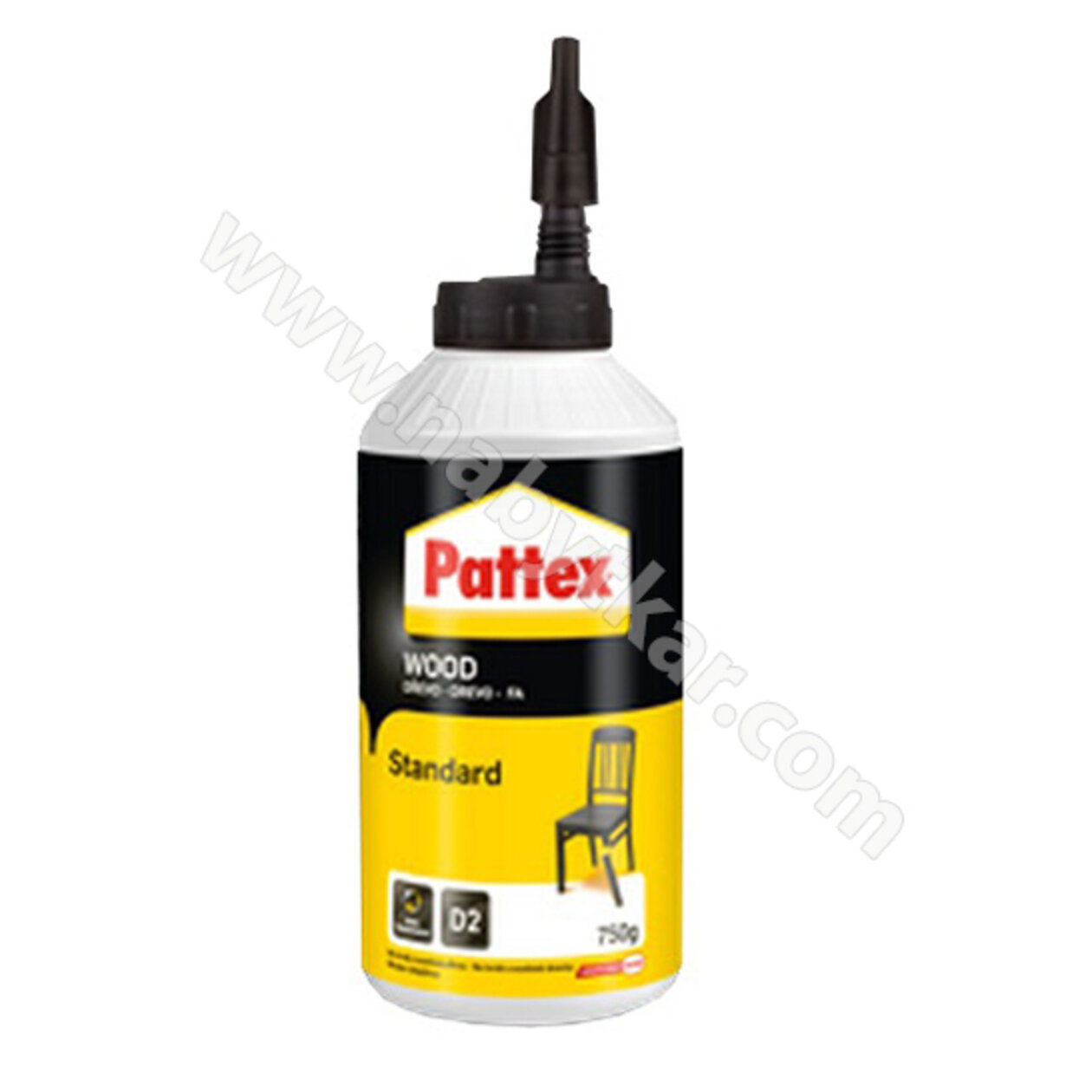 Pattex Wood Standard, PVAC lepidlo na tvrdé drevo, 750g