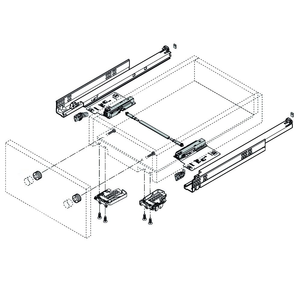 Tandem PLUS 560H skrytý plnovýsuv 30kg TIP-ON-..... - KOMPLET